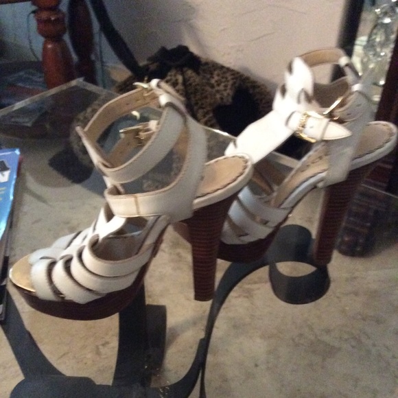 bebe | Shoes | Bebe White Platform High Heels | Poshmark